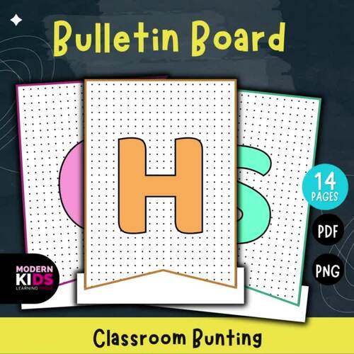 Bulletin Board Classroom Bunting by ModernKids LearningPress | TPT