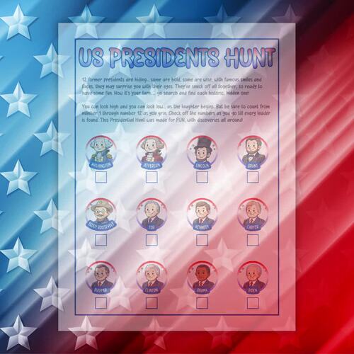 Past Presidents Hunt, Presidents Day Games, Presidents Day Party