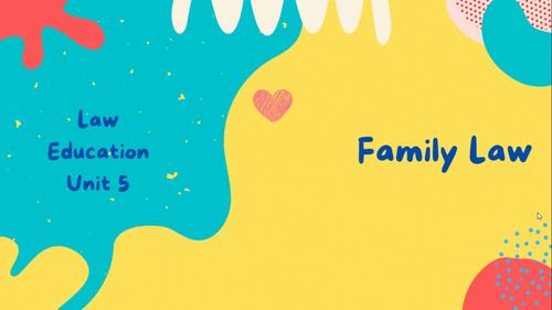 Law Education Street Law Unit 5 PPT Family Law by UnicornTeacher