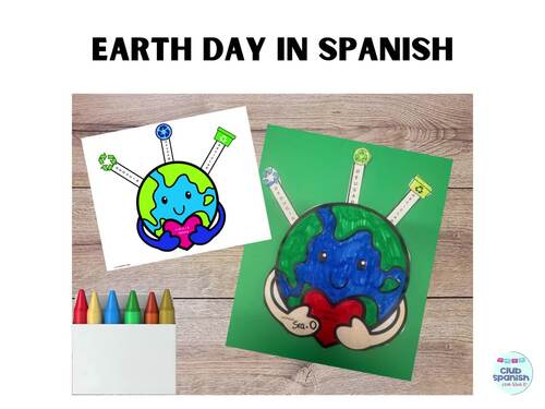 El Dia de La Tierra Earth Day Spanish Bulletin Board & Craft Activities