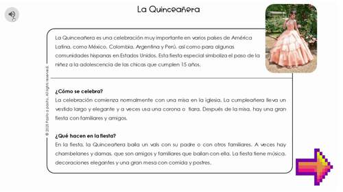La Quinceañera | Spanish Reading Passage and Games BUNDLE 4th, 5th, 6th ...