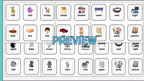 95 DOLCH Noun Sight Words Flash cards With Pictures and Words Ring ...