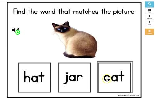 Short Vowel A Digital Task Cards | Phonics Boom Cards by Teach Love Autism