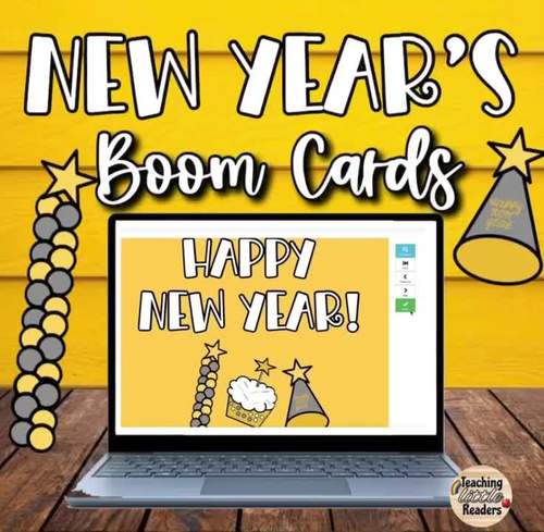 January New Year's Eve Boom Cards Reading Comprehension | TPT