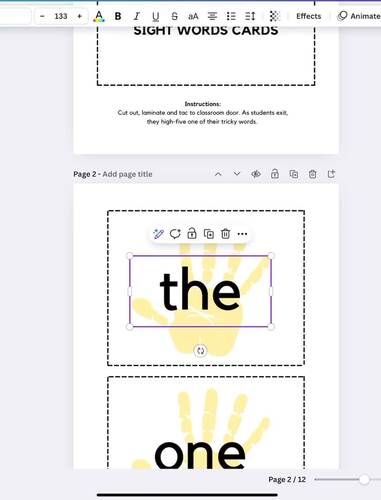 Sight Word High Five Cards, High Frequency Words, PassWORDof the Day ...