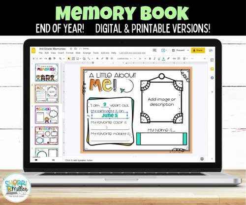 End of the Year Memory Book for Last Week of School - Print and Digital ...