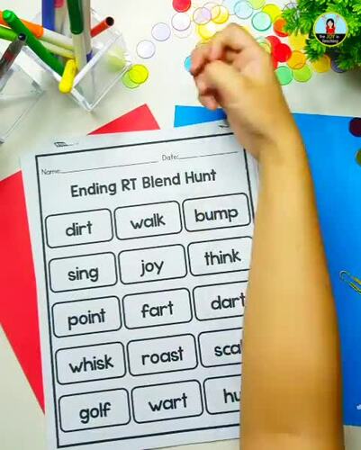 Ending RT Blend Worksheet by The Joy in Teaching | TPT