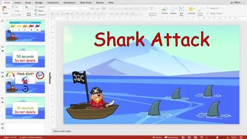 Shark Attack - ESL game - Halloween fun for the classroom! by Ready2GO ESL