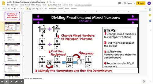 Dividing Fractions and Mixed Numbers Digital Activity by Keep On Growing