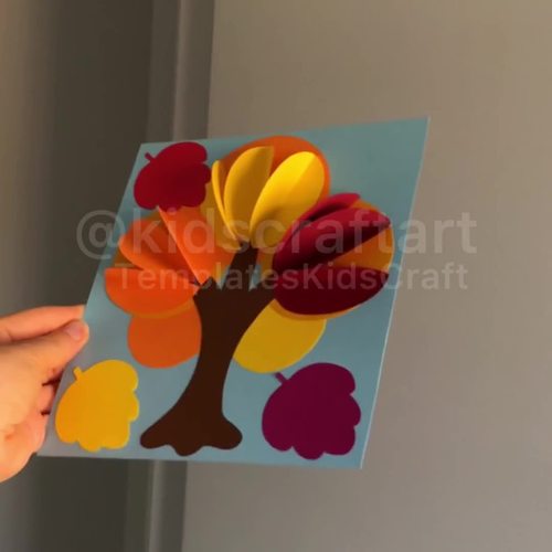 3D Autumn Fall Tree Craft September Ottober Leaf Leaves Crafts Bulletin ...
