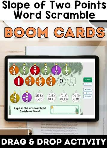 Slope From Two Points – Drag & Reveal Mystery Word | Interactive Boom Cards
