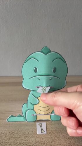 Cute educational paper craft for kids, feed the pet craft, Dinosaur ...