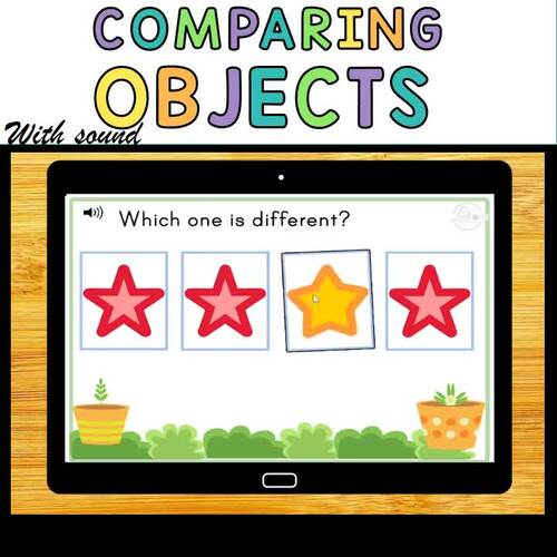 Comparing Objects Same Different K.MD.B.3BOOM CARDS™ by Limes and Lemons