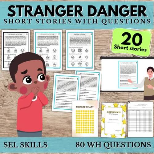 Stranger Danger & Safety Awareness Stories W/ Questions Worksheets SEL ...