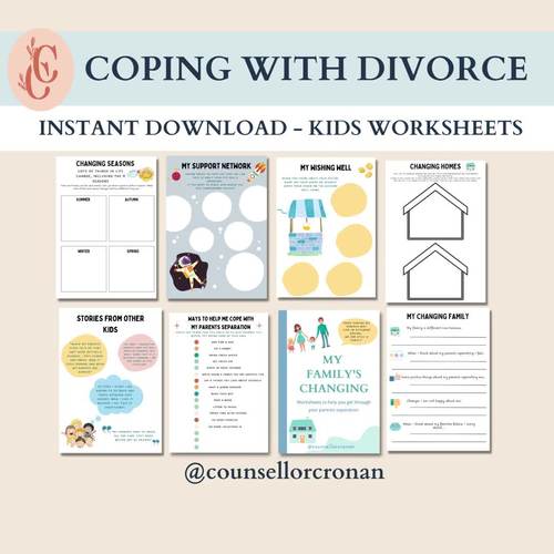 Divorce worksheets for kids, divorce worksheets, parent separation ...