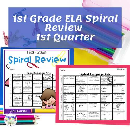 ELA Bell Ringers 1st Grade Spiral Review Morning Work ELA Daily Warm Up
