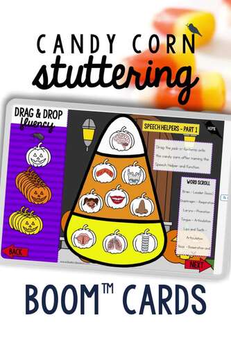 Halloween Speech Therapy: Boom Cards & Printable Worksheets for Stuttering