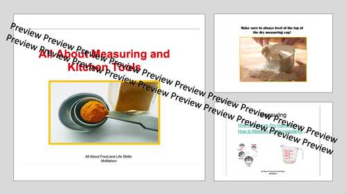 Kitchen Equipment and Measuring Activity | FACS, FCS, Practical Math