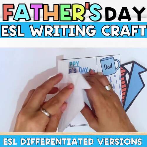 ESL Father's Day Shirt Card-Differentiated Writing Craft Activity-3D Pop Up
