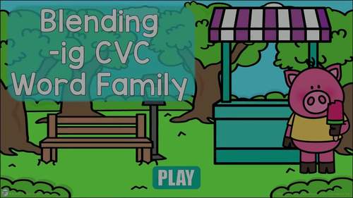 ig CVC Word Family Blending for PowerPoint™ Google Slides™ Boom Learning™