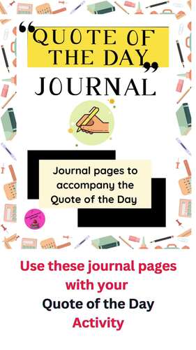 Quote of the Day Bell Ringers Journal Pages for Middle School and High ...