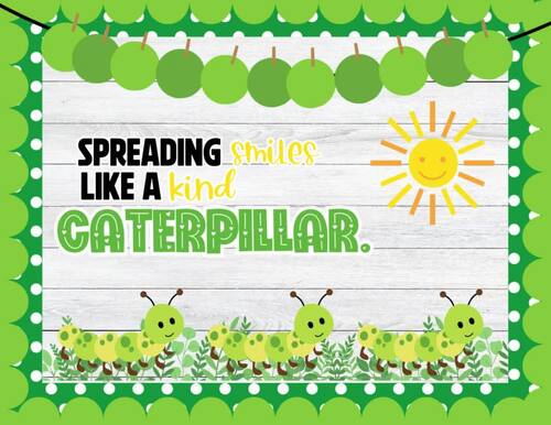 Spread Smile Kind Caterpillar Theme Bulletin Board Kit Door Classroom Decor