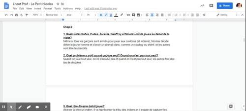 Le Petit Nicolas - Vidéo de la correction des questions du chapitre 2