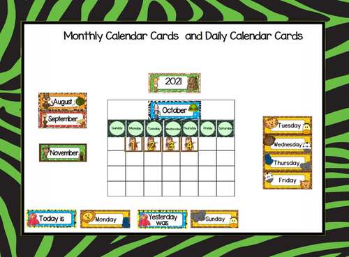Safari Themed Classroom | Jungle Safari Classroom Decor Set | Calendar ...