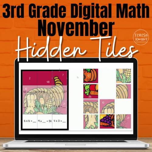 Hidden Picture Tiles Thanksgiving Math Activity 3rd Grade | Distance ...