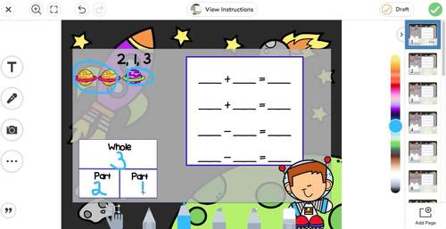 Math Fact Families Fluency Addition and Subtraction Seesaw Activities