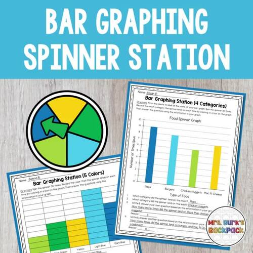 Bar Graphing Spinner Station | Math Center Activity by Mrs Burk's Backpack
