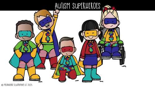 Autism Superheroes clipart, Differently Abled clip art MINI | TPT