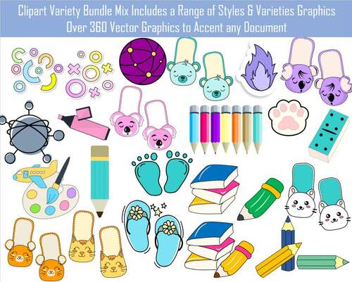 School Vector Clip Art 3, Fully Editable, Worksheet Clip Art, Teacher ...