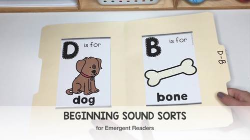Beginning Sound Sorts Folder Games by Play to Learn Preschool | TPT