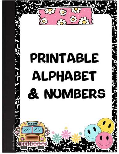 Composition Notebook Printable Bulletin Board Doodle Bubble Letters ...