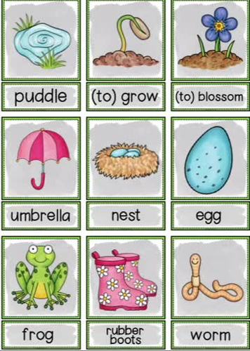 SPRING - Picture + Word Cards (ESL/EFL) by My Teaching Factory | TpT
