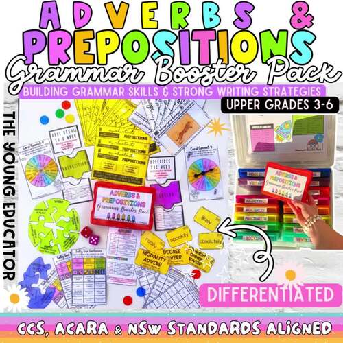 Adverbs & Prepositions | GRAMMAR BOOSTER PACK | Differentiated Grades 3 ...