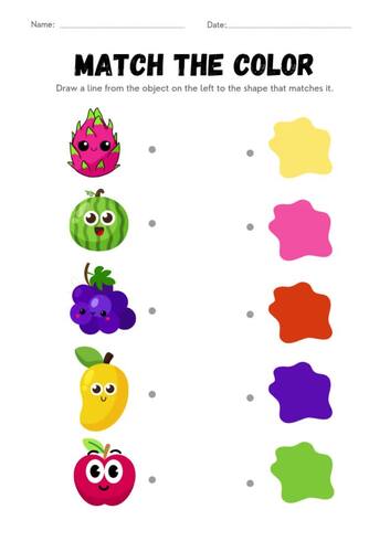 Matching Colors Worksheets by TANDPSTUDIO | TPT