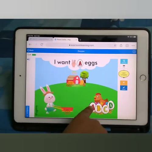 Alphabet number Easter Game for preschool Boom Card by Piggybooks