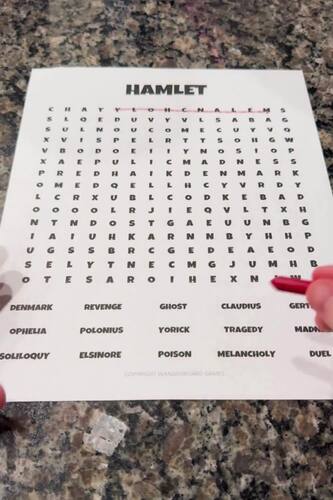 Hamlet Word Search Puzzle Literature Worksheet Activity Game | TPT