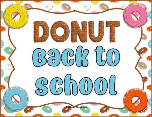 Donut Back to School Resources by Cindy's Treasures | TPT
