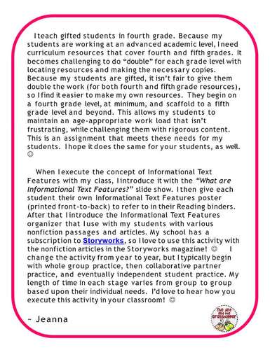 Analyzing Reading Nonfiction Informational Expository Text Features ...