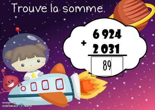 Addition de l'espace 3e année Boom CARDS French distance learning