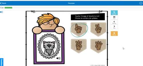 French Boom Cards Thematic Syllables Bundle I compter les syllabes