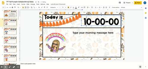 Distance Learning Editable Fall Pumpkin Slides for POWERPOINT or GOOGLE ...