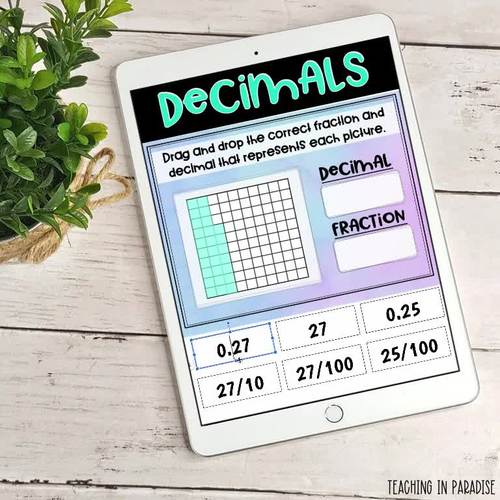 Fractions & Decimal Activities for Google Slides {4.NF.6} | TPT