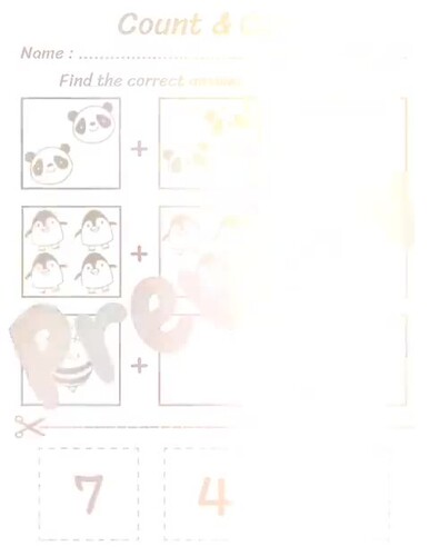 Count and Cut,Math,Basic Addition and Subtraction by Benjawan Pakeesun