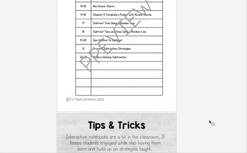 Big Ideas Math Interactive Notebook | Chapter 5 | Second Grade | TPT