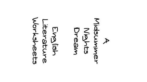 Shakespeare A Midsummer Nights Dream PDF Worksheets by Worksheet Whisperer