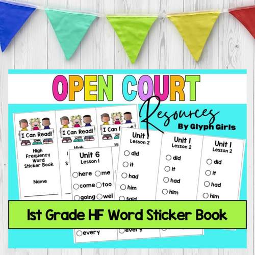 Open Court 1st Grade High Frequency Word Sticker Book by Glyph Girls